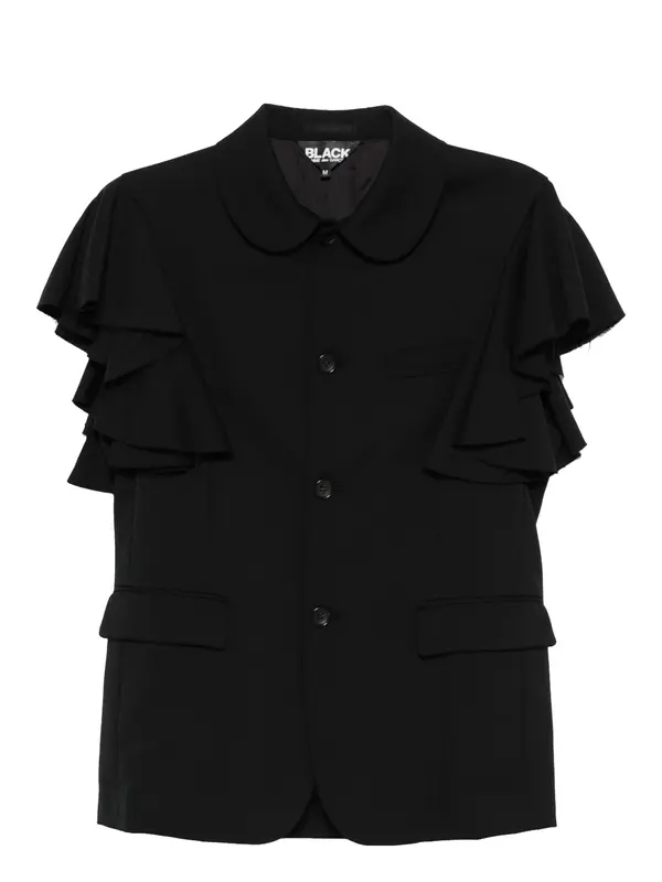 BLACK COMME DES GARÇONS Ruffle Detailing Blazer - Black
