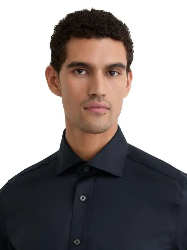 REISS Slim Bishopsgate Slim Fit Cotton-blend Stretch Shirt - Blue