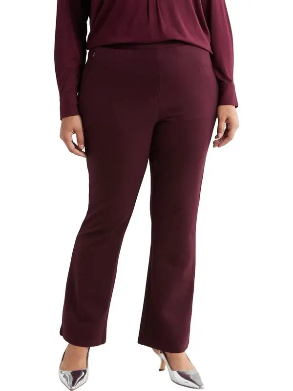 Universal Standard Pinstripe Ponte Bootcut Pants - Black Cherry