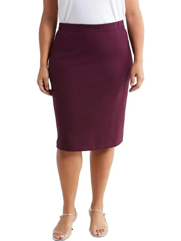 Universal Standard Danube Stretch Ponte Skirt - Black Cherry