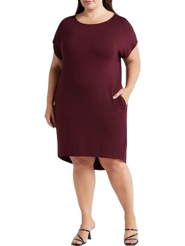 Universal Standard Helen Shift Dress - Black Cherry