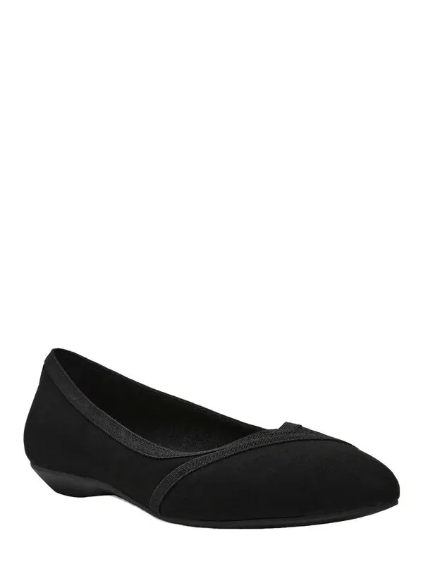 Anne Klein Oceanus Knit Ballet Flats - Black Stretch