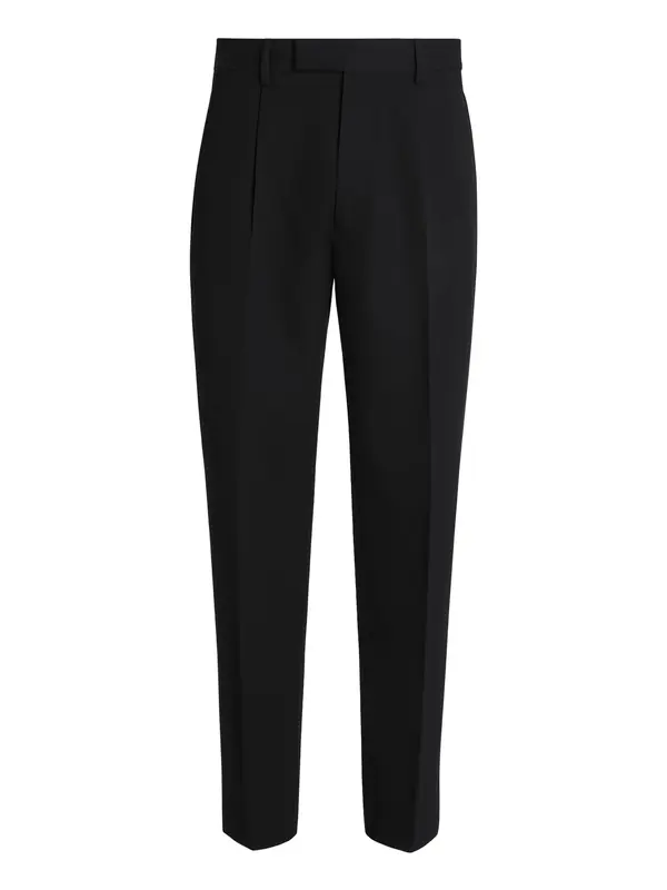 Zegna Cotton-wool Blend Trousers - Black