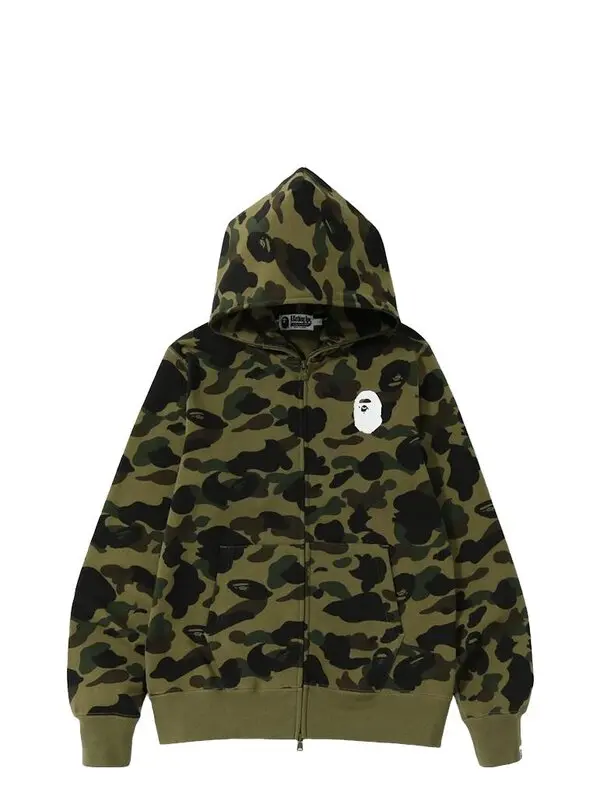 A BATHING APE 1st Camo Full Zip Hoodie - Green