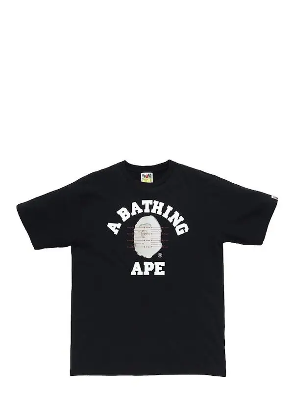A BATHING APE X Pusha T College Logo Tee Shirt - Black