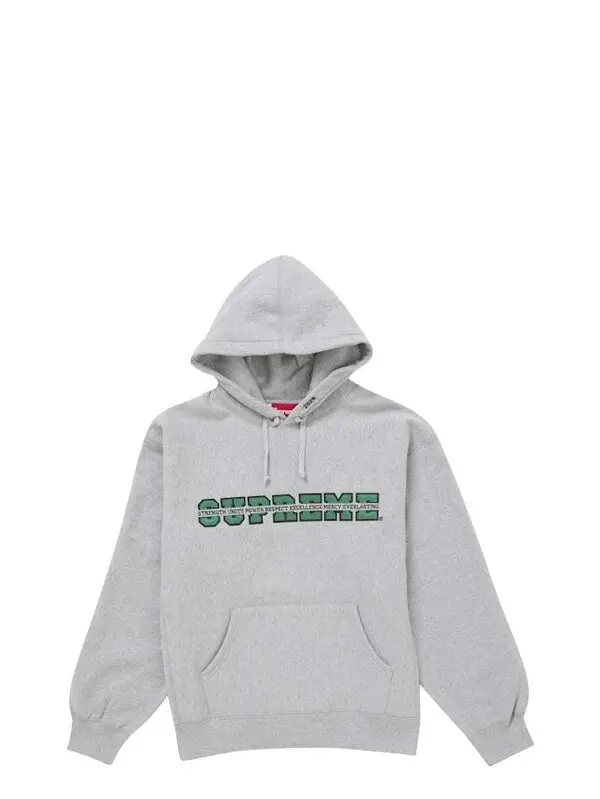 Supreme Collegiate Acronym Hooded Sweatshirt - Heather Grey