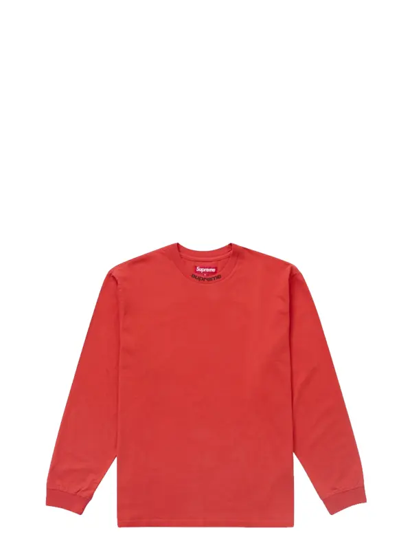 Supreme Embroidered Collar Long Sleeve Top - Red