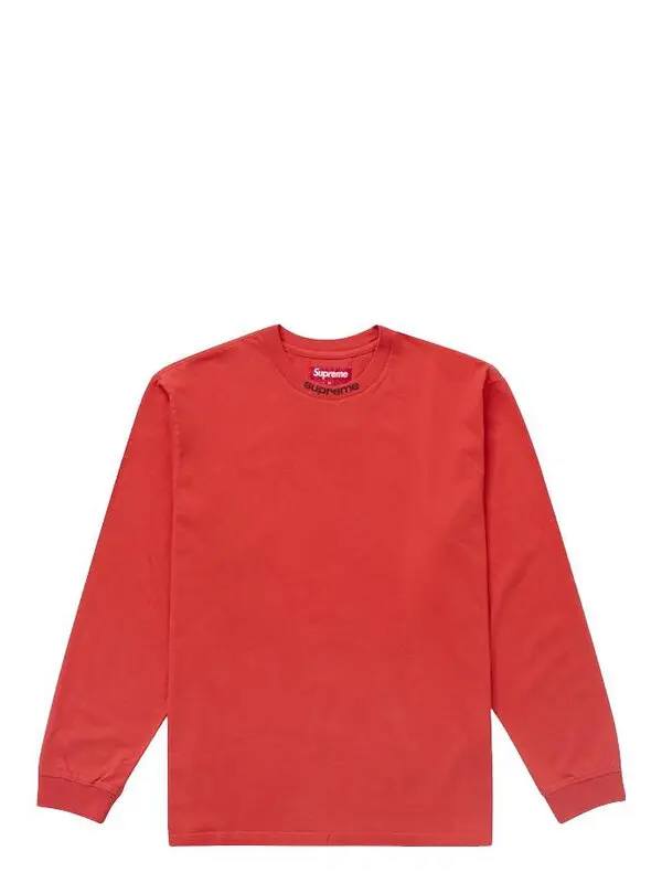Supreme Embroidered Collar Long Sleeve Top - Red