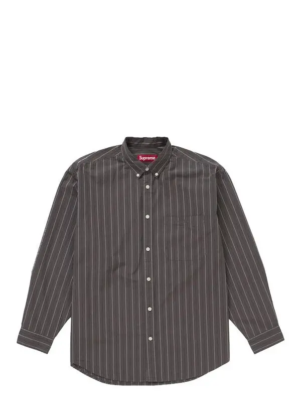 Supreme Loose Fit Stripe Shirt - Grey