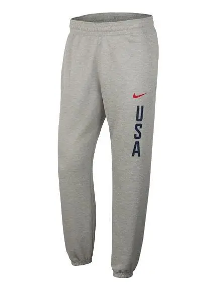 Nike Usa Practice Fleece Pant - Dark Grey Heather/sport Red