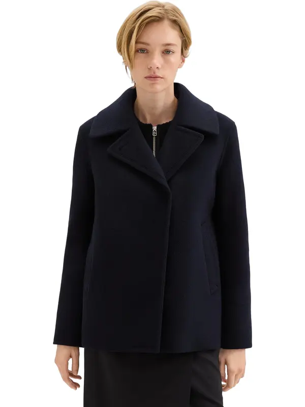 Theory Peacoat In Recycled Wool - Baltic
