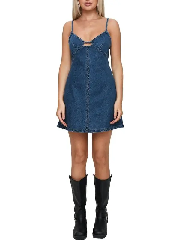 Princess Polly Arwen Denim Mini Dress - Blue