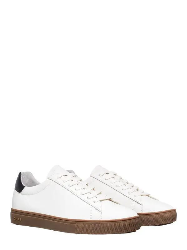 Clae Bradley Leather Sneaker - White Black Dark Gum