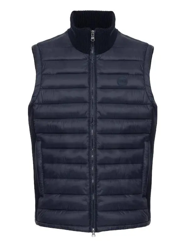 COLMAR Modern Mixed Media Puffer Vest - Navy Blue