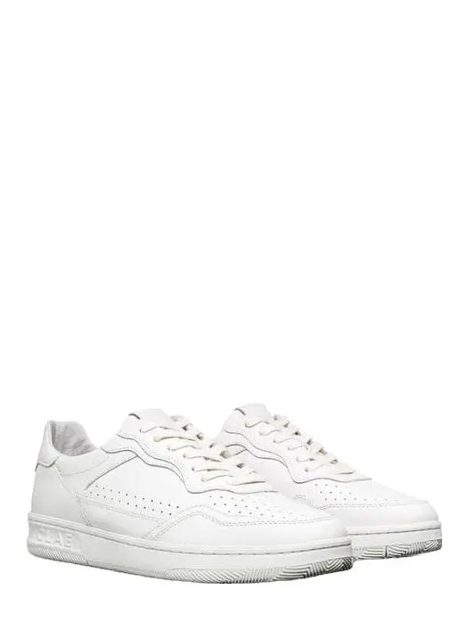 Clae Haywood Leather Sneakers - Triple White Leather