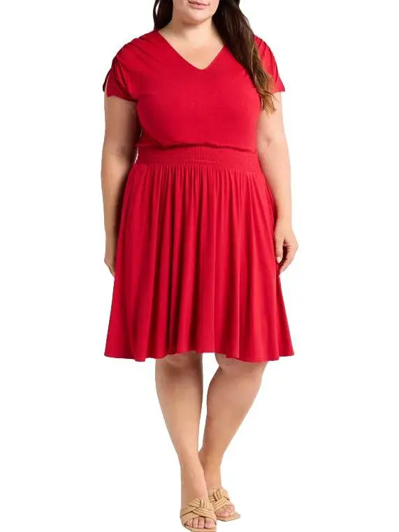 Universal Standard Piper Stretch Jersey Dress - New York Red