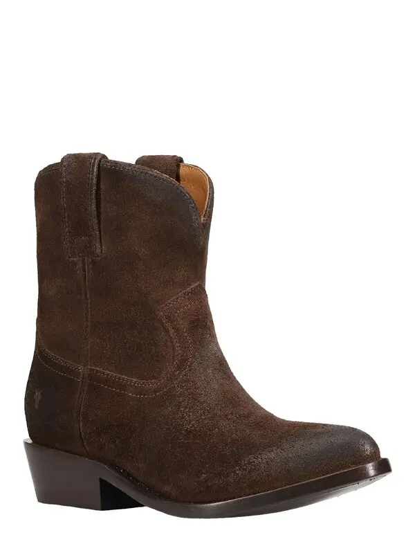 THE FRYE COMPANY Billy Western Metallic Leather Boots - Chocolate