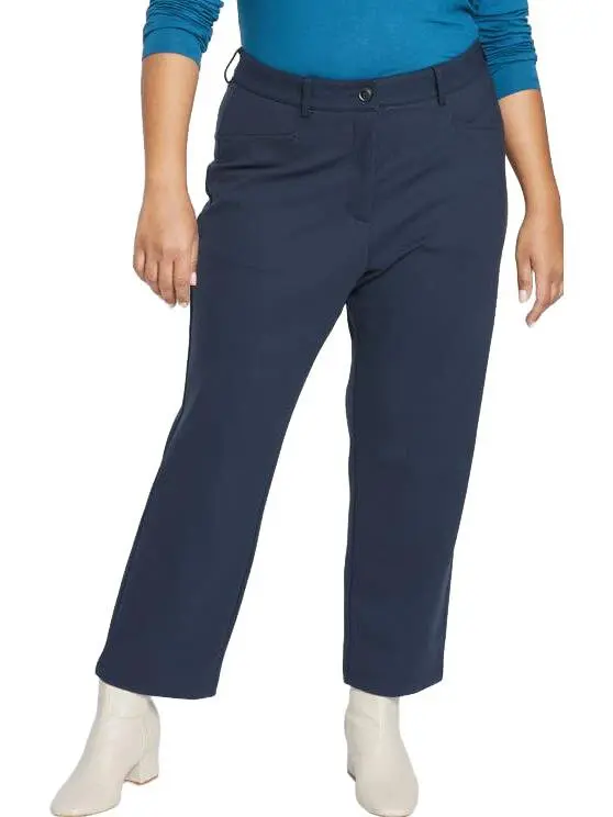 Universal Standard High Waist Stretch Ponte Cigarette Trousers - Navy