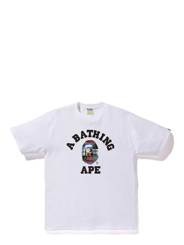 A BATHING APE Patchwork College Tee Shirt - White