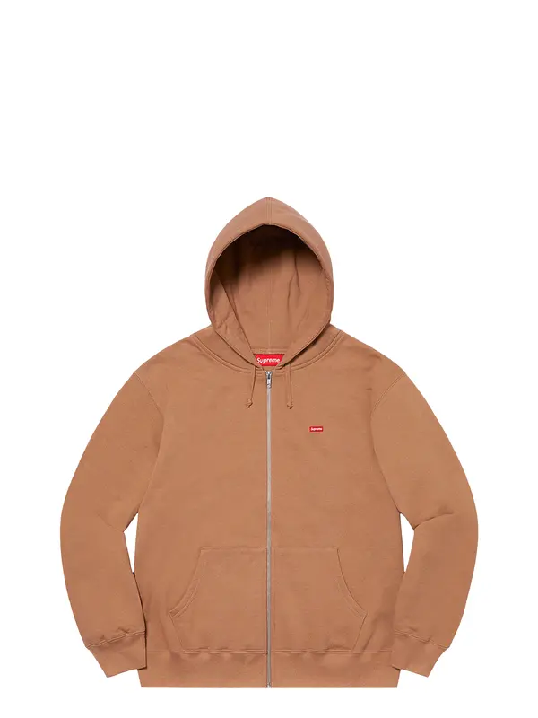 Supreme Small Box Zip Up Hooded Sweatshirt - Brown