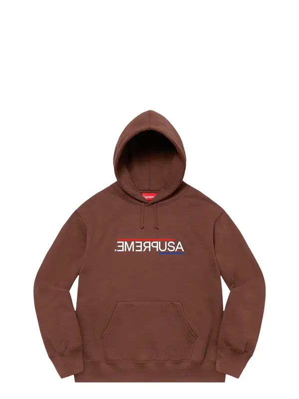 Supreme Usa Hooded Sweatshirt - Brown