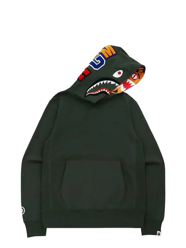 A BATHING APE Shark X Tiger Pullover Hoodie - Green