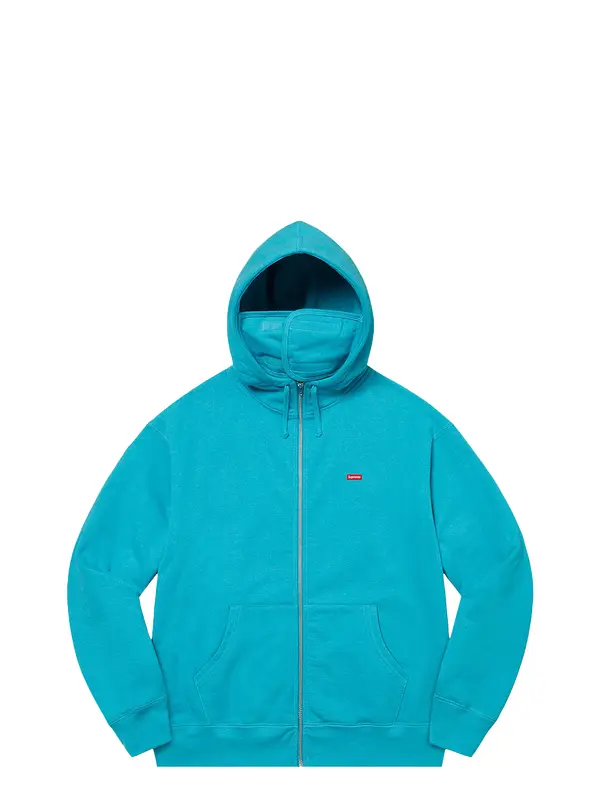 Supreme Small Box Facemask Zip Up Hooded Sweatshirt - Teal