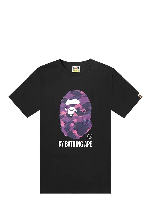 A BATHING APE Color Camo Bathing Tee /purple - Black