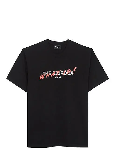 The Kooples What Is? Logo-print Cotton-jersey T-shirt - Bla01