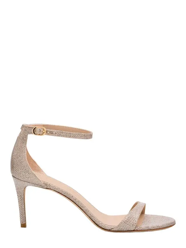STUART WEITZMAN Nudist Ii Metallic Ankle-strap Sandals - Poudre