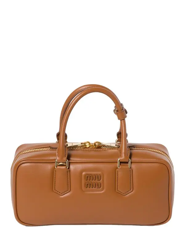 Miu Miu Arcadie Leather Bag - Cognac