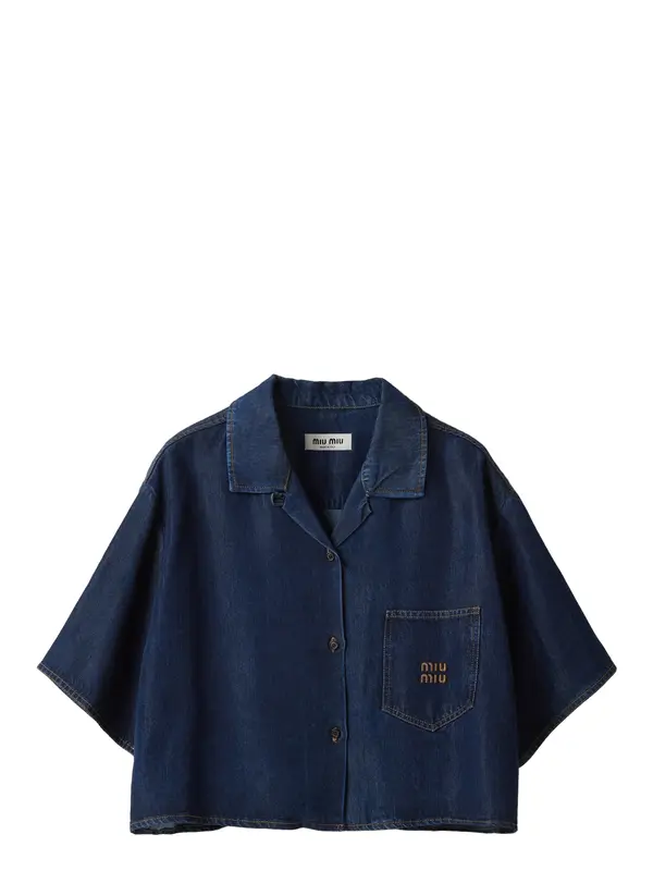 Miu Miu Denim Boxy Shirt - Navy