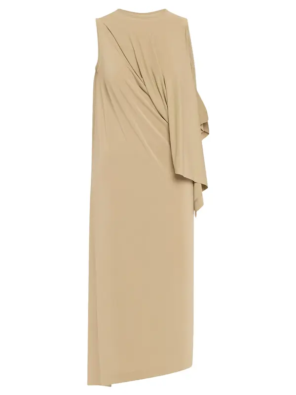 Issey Miyake Long Drape Jersey Dress - Kudzu Khaki