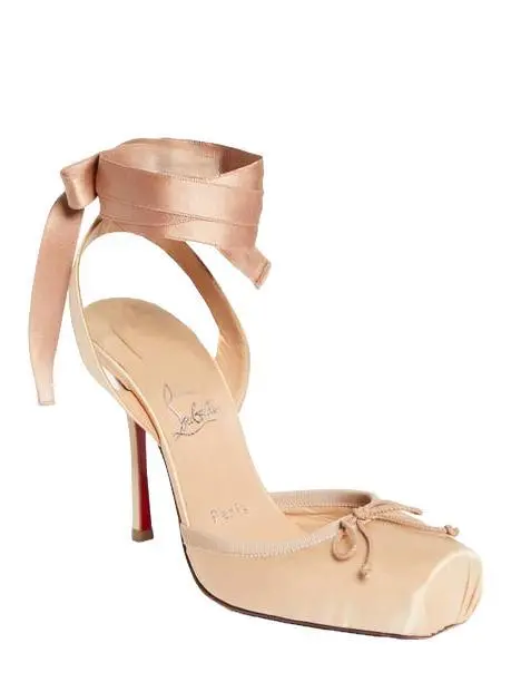 CHRISTIAN LOUBOUTIN Cassia Lace-up Slingback Pumps - Blush/ Lin Blush