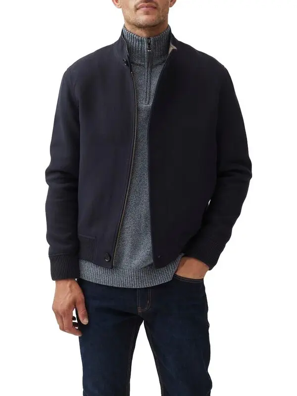 Rodd & Gunn Dellwood Cotton Twill Bomber Jacket - Navy