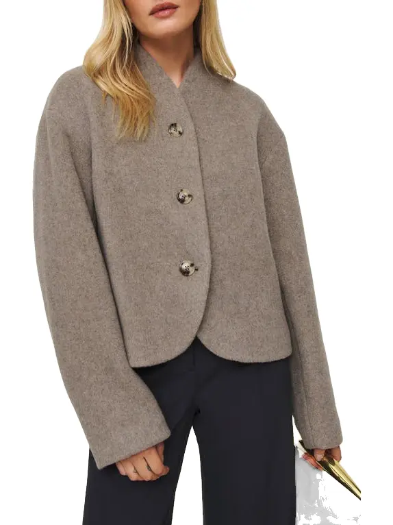 REFORMATION Owen Wool-blend Jacket - Stone