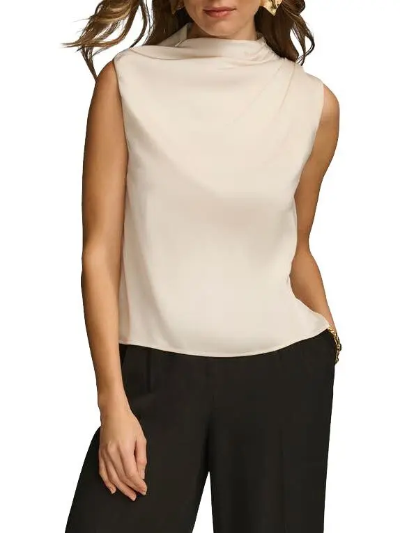 Donna Karan New York Draped Sleeveless Top - Cream