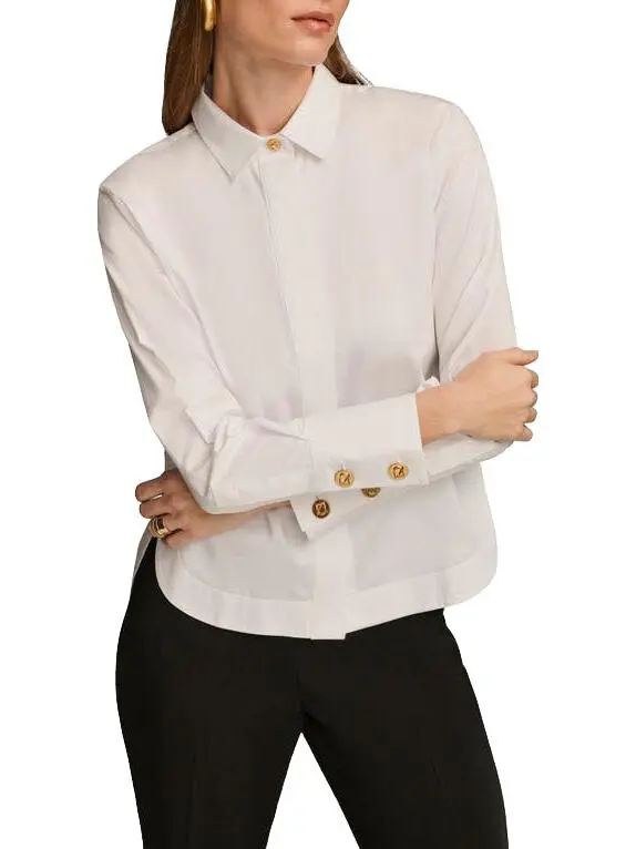 Donna Karan New York Cotton Button-up Shirt - White