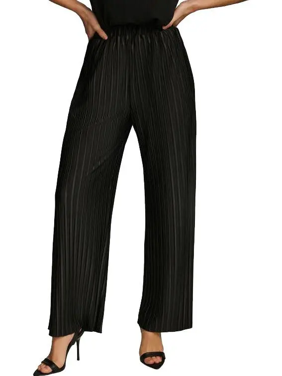 Donna Karan New York Pleated Full Length Pants - Black