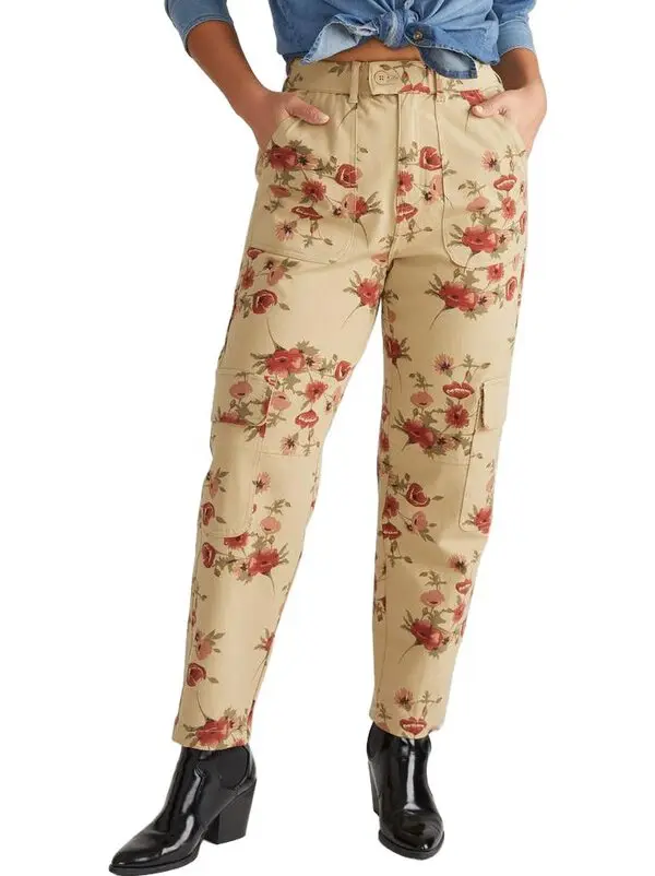 Universal Standard Karlee High Waist Cargo Pants - Wild Flower Bouquet