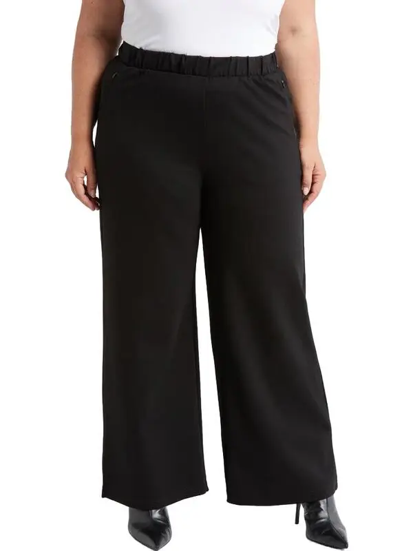 Universal Standard Stephanie Wide Leg Ponte Pants - Black