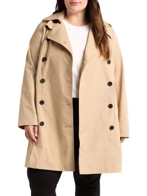 Universal Standard Derjon Double Breasted Trench Coat - Khaki