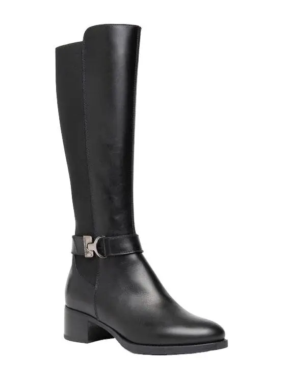 NEROGIARDINI Tall Block Heel Boots - Black
