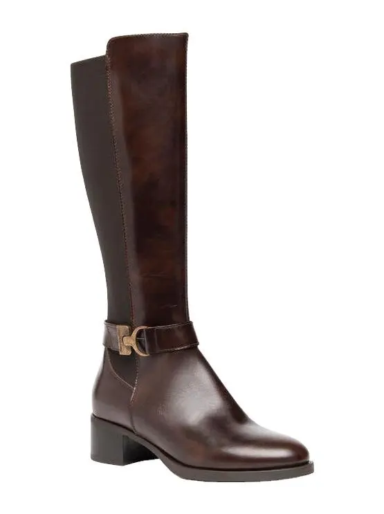 NEROGIARDINI Tall Block Heel Boots - Brown
