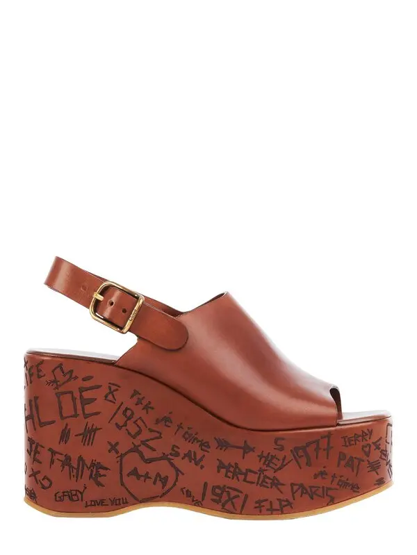 Chloé Maxime Wedge Sandal - Ginger Brown