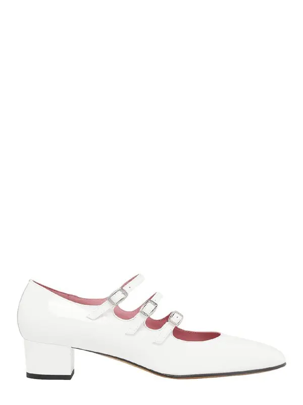 CAREL Kina Patent Leather Ballerina Pumps - White