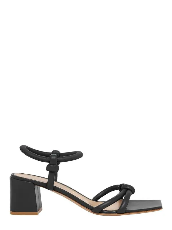 GIANVITO ROSSI Knotted Leather Sandals - Black