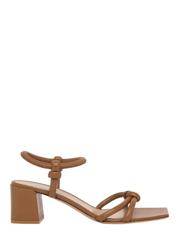 GIANVITO ROSSI Knotted Leather Sandals - Nude