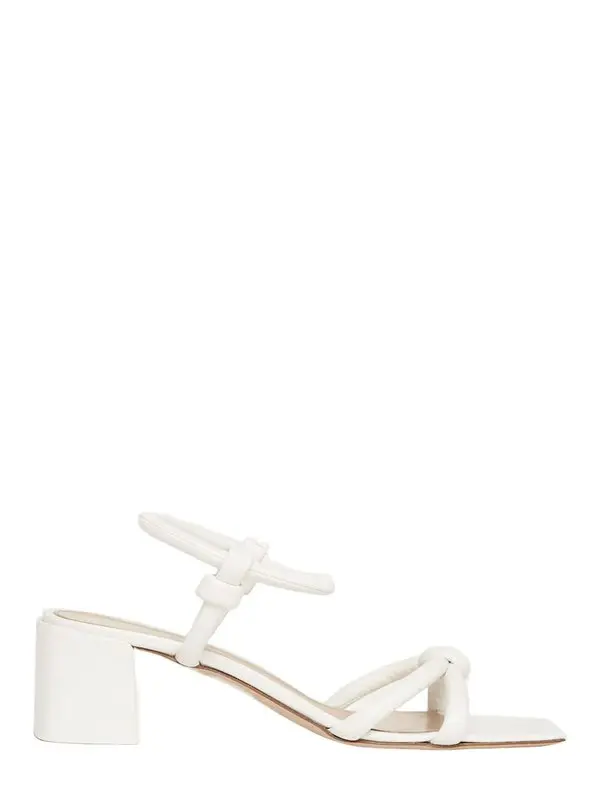 GIANVITO ROSSI Knotted Leather Sandals - White