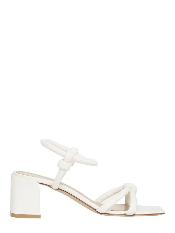 GIANVITO ROSSI Knotted Leather Sandals - White